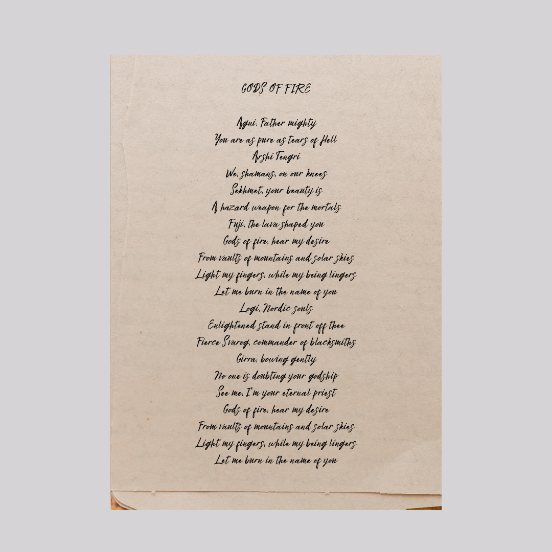 Handwritten Lyrics by Helle – IGNEA